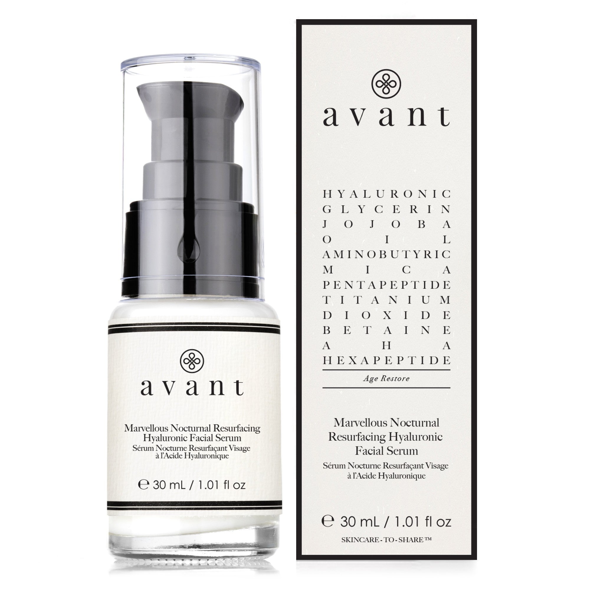 Avant Skincare | Marvellous Nocturnal Resurfacing Hyaluronic Facial Serum